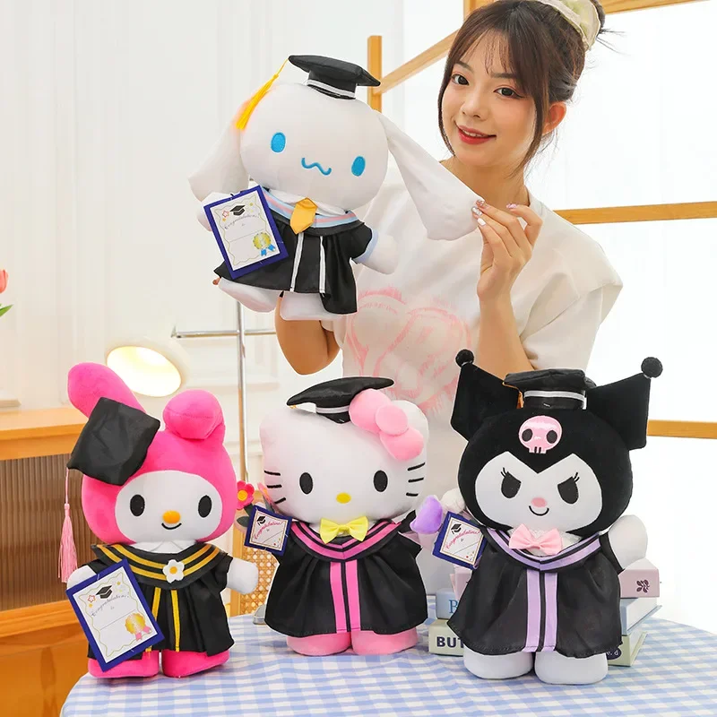 Sanrio-Anime-Plush-Cinnamoroll-My-Melody-Kuromi-Hello-Kitty-Graduation ...