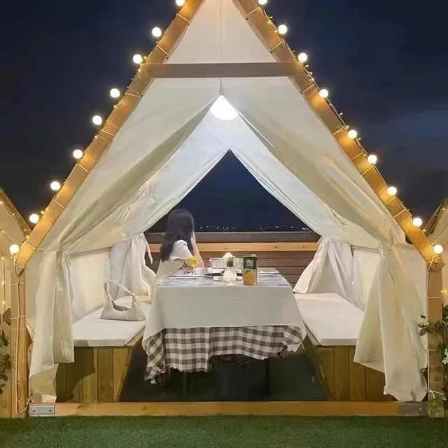 Outdoor Camping Triangle Pentagon Tent Waterproof And Rainproof Indoor ...
