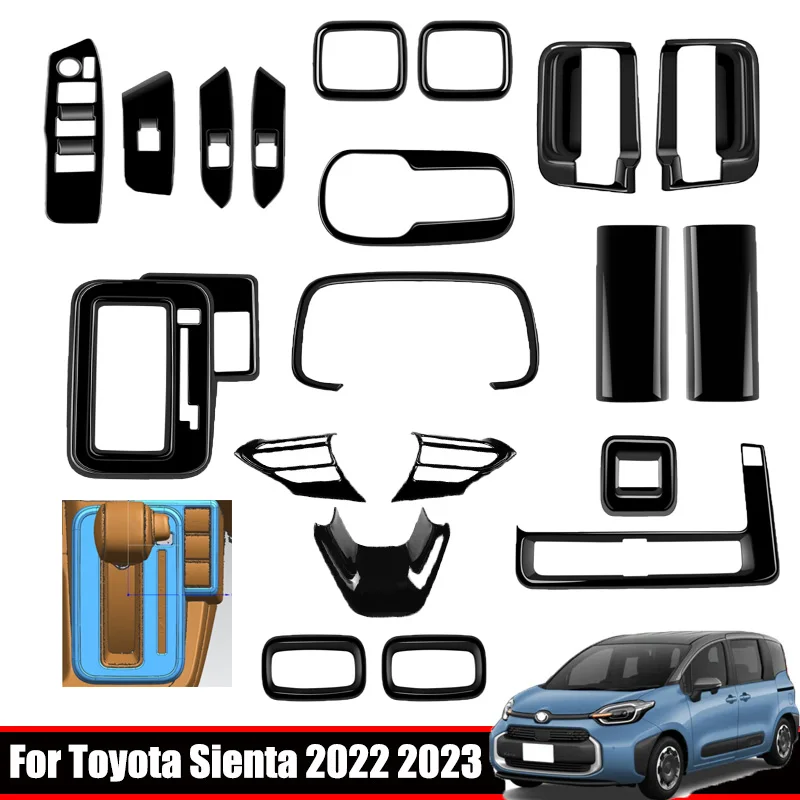 ABS-piano-black-For-Toyota-Sienta-2022-2023-Interior-Accessories-window ...