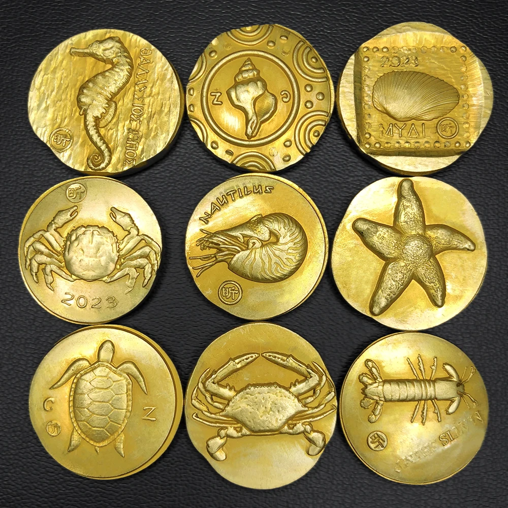 Marine-Creatures-Greek-Coins-Irregular-Gold-Home-Decoration-Medal-Rare ...