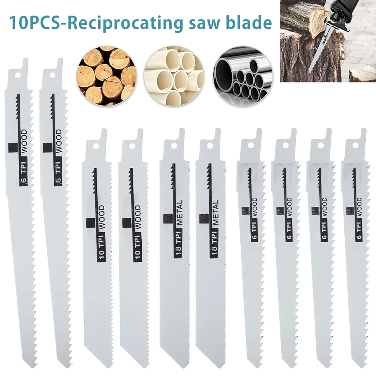 10Pcs-Reciprocating-Saw-Blades-Saber-Saw-Handsaw-Multi-Saw-Blade-For ...