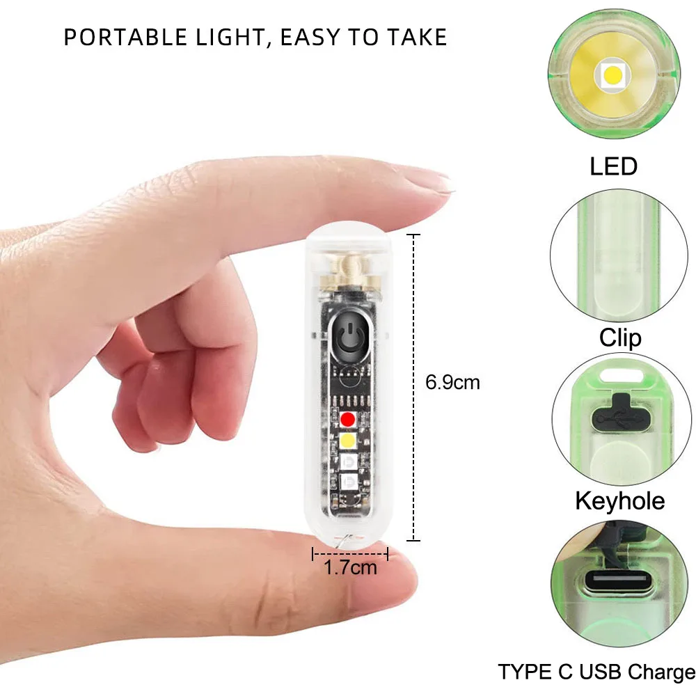 Mini-Led-UV-Flashlight-Keychain-USB-Rechargeable-Pen-Click-Light ...