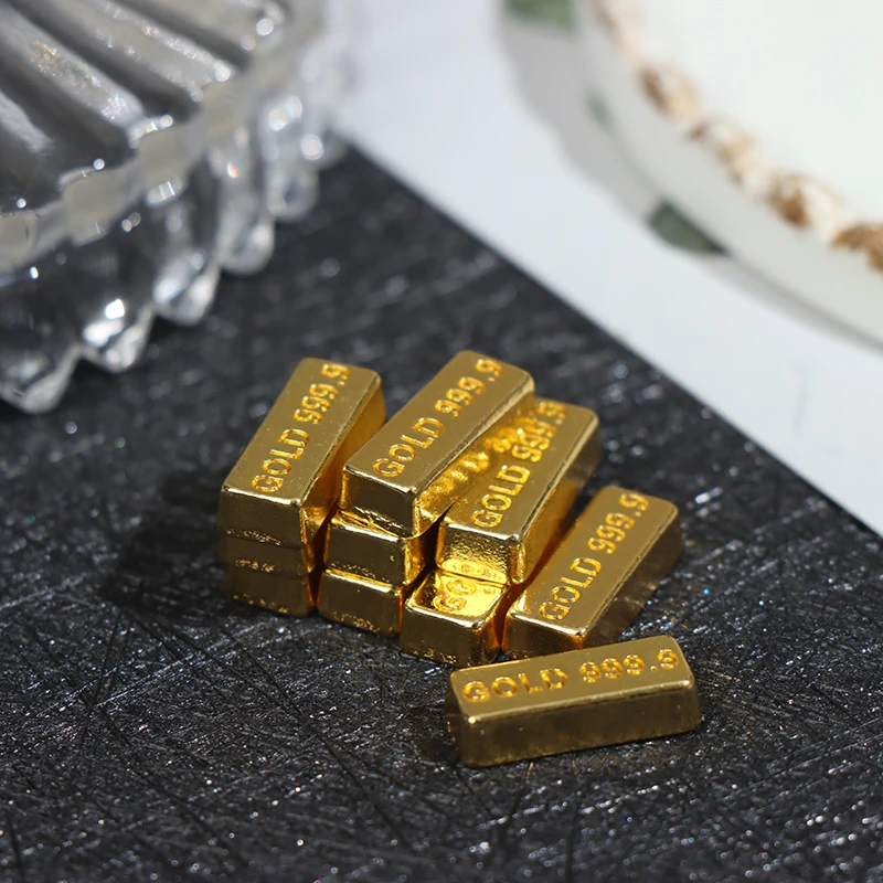 10pcs/set 1:12 Dollhouse Miniature Gold Bars Coin Model Doll House ...
