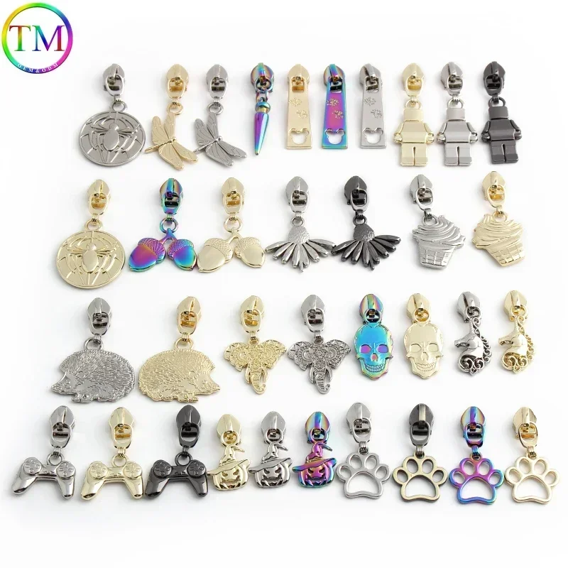 5-Zippers-Heads-For-Zips-Puller-Bag-Garment-Decor-Zipper-Sliders-Bag ...