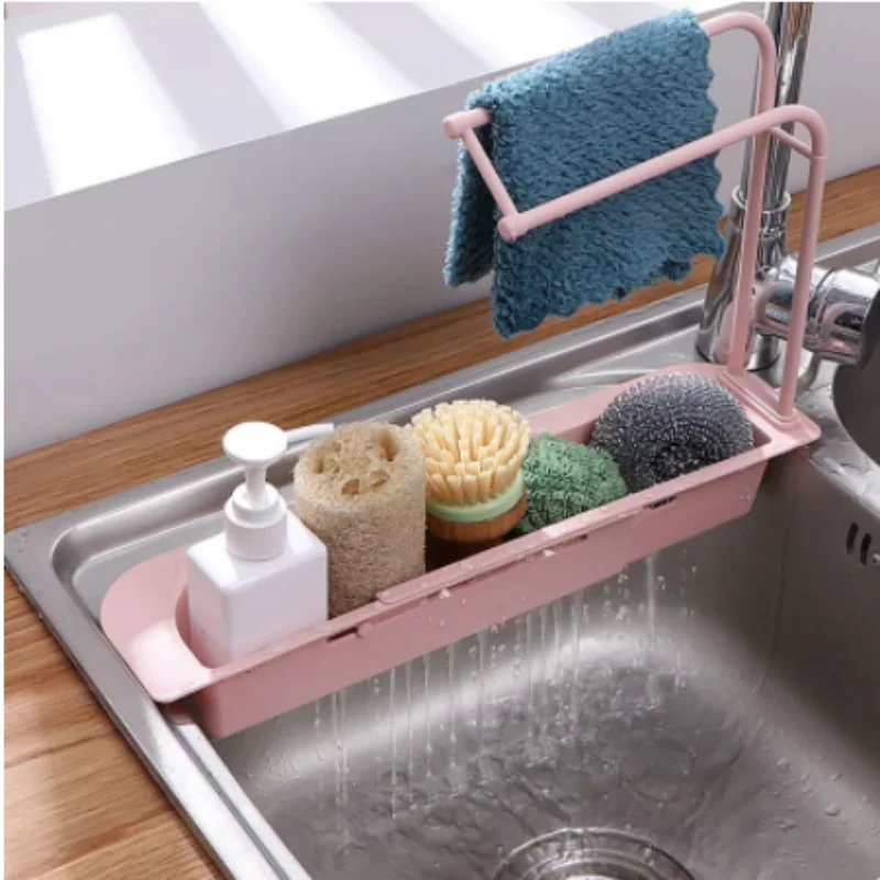Multi Functional Telescopic Sink Organiser kitchen storage sink rack ...