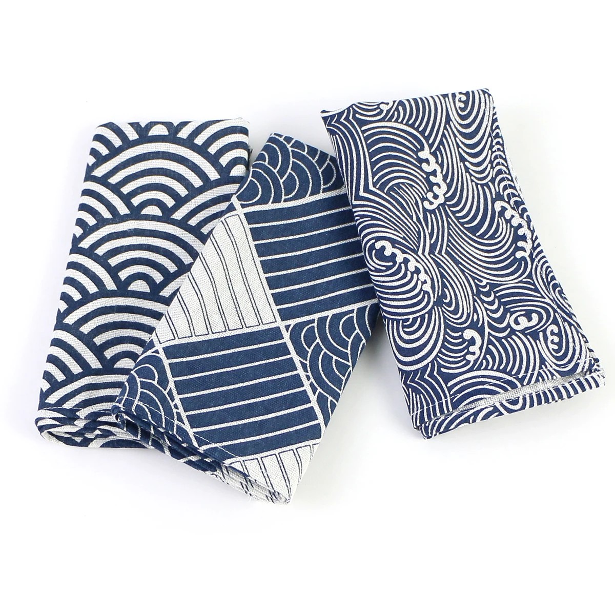 Set of 6 Japanese Style 40x40CM Serving Cloth Napkins Polyester Cotton ...