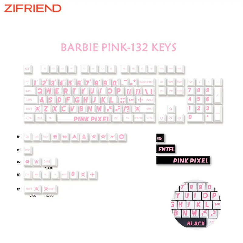 ZIFRIEND-teclas-PBT-para-teclado-mec-nico-Kit-de-teclas-personalizadas ...