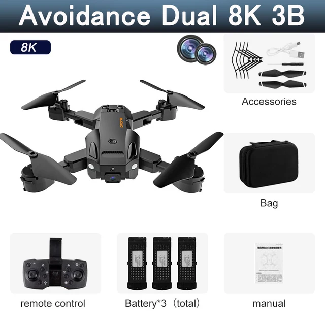 5G 8K HD Drone Professional Dual Camera Wifi GPS FPV Avoidance Fold ...