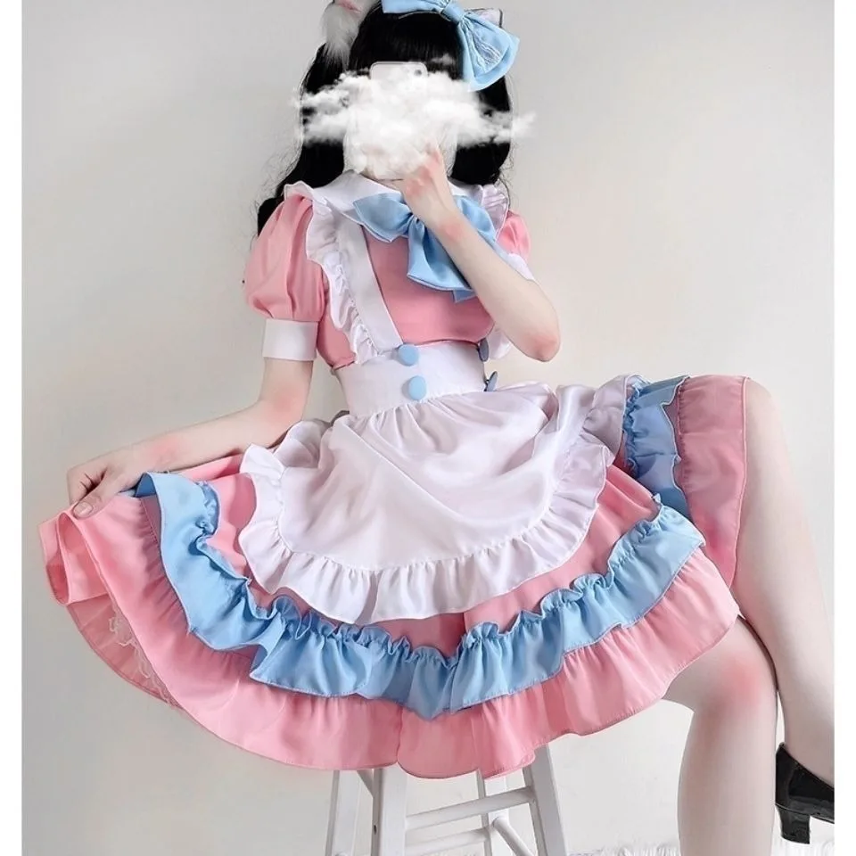 2022 New Women Maid Outfit Cosplay Anime Lolita Costume Cute Cat Pink ...