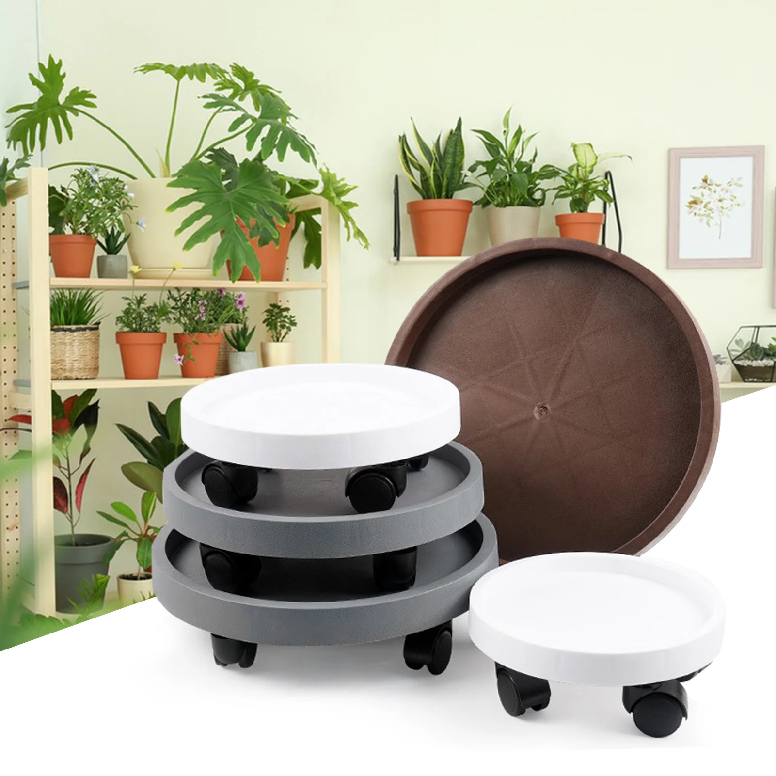 Round-Movable-Flower-Pot-Stand-Tray-with-Wheels-Heavy-Duty-Planter ...