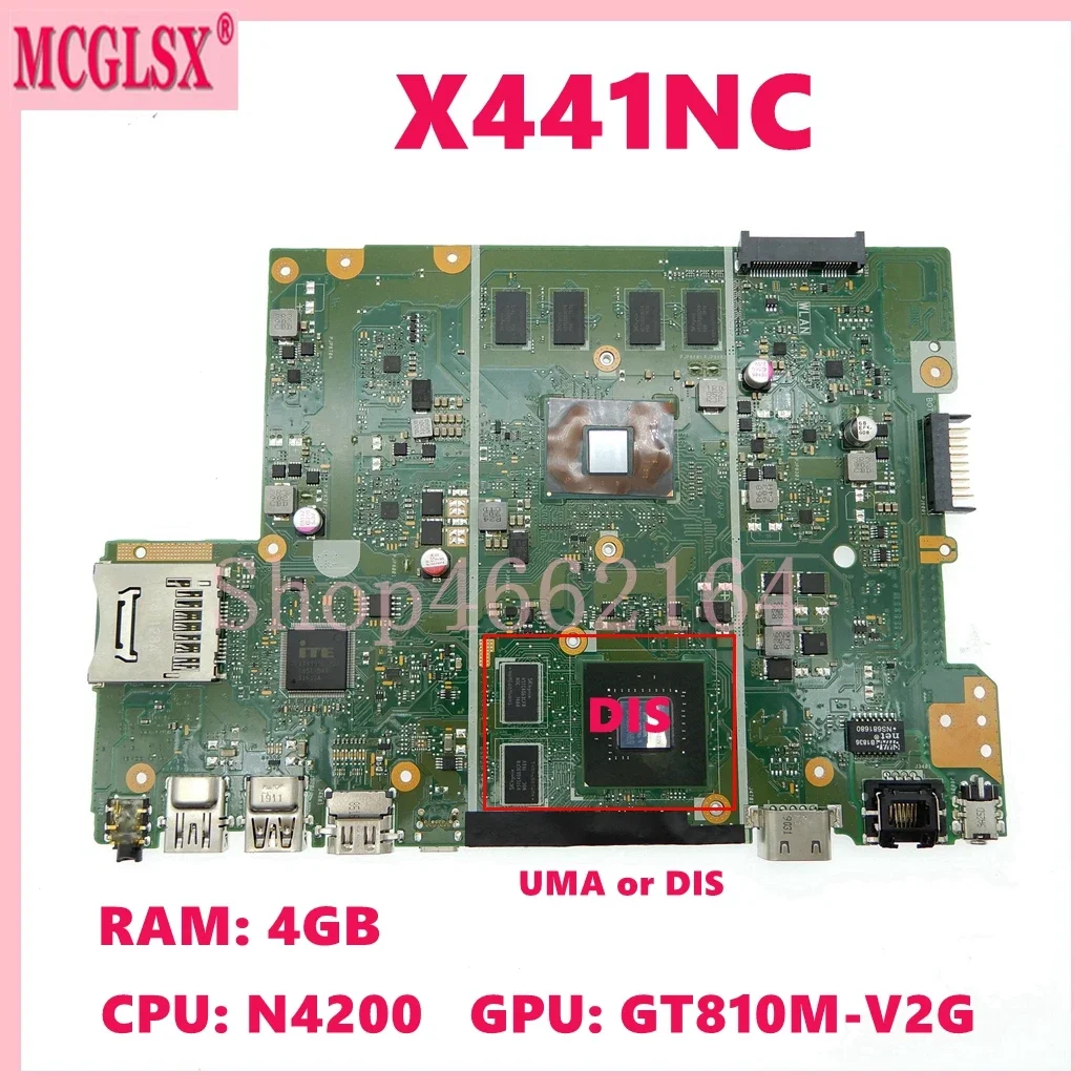 X441NA-N3350-N4200-CPU-4GB-RAM-UMA-GT810M-Laptop-Motherboard-For-Asus ...