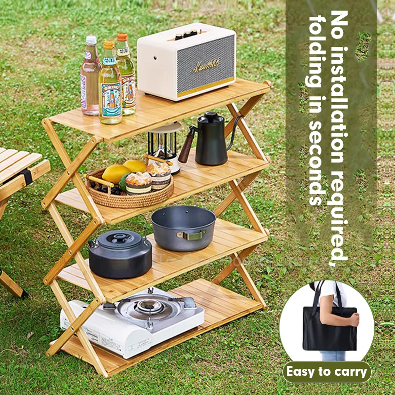 Folding-Camping-Shelf-Rack-Outdoor-Bamboo-Multi-layer-Foldable-Table ...