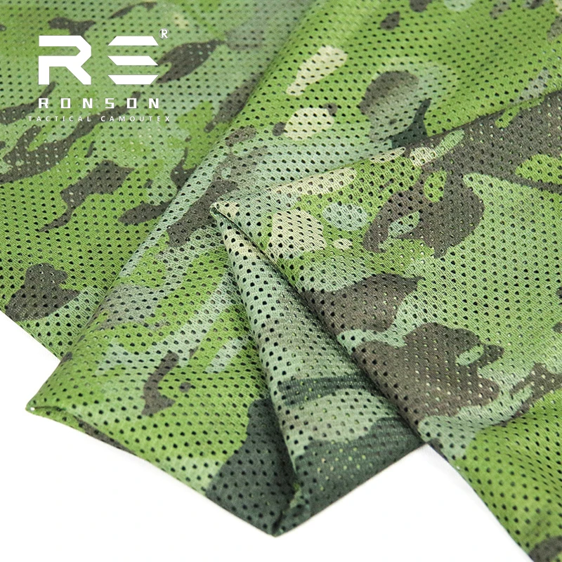 Mesh fabric 120gsm MCTP/MCBK CAMO camouflage fabric tactical tricot ...