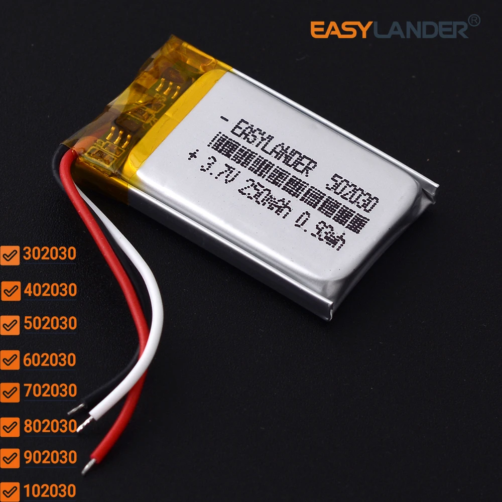3Lines 402030 3.7V 200mAh Lithium Li-ion Polymer Battery 302030 502030 ...
