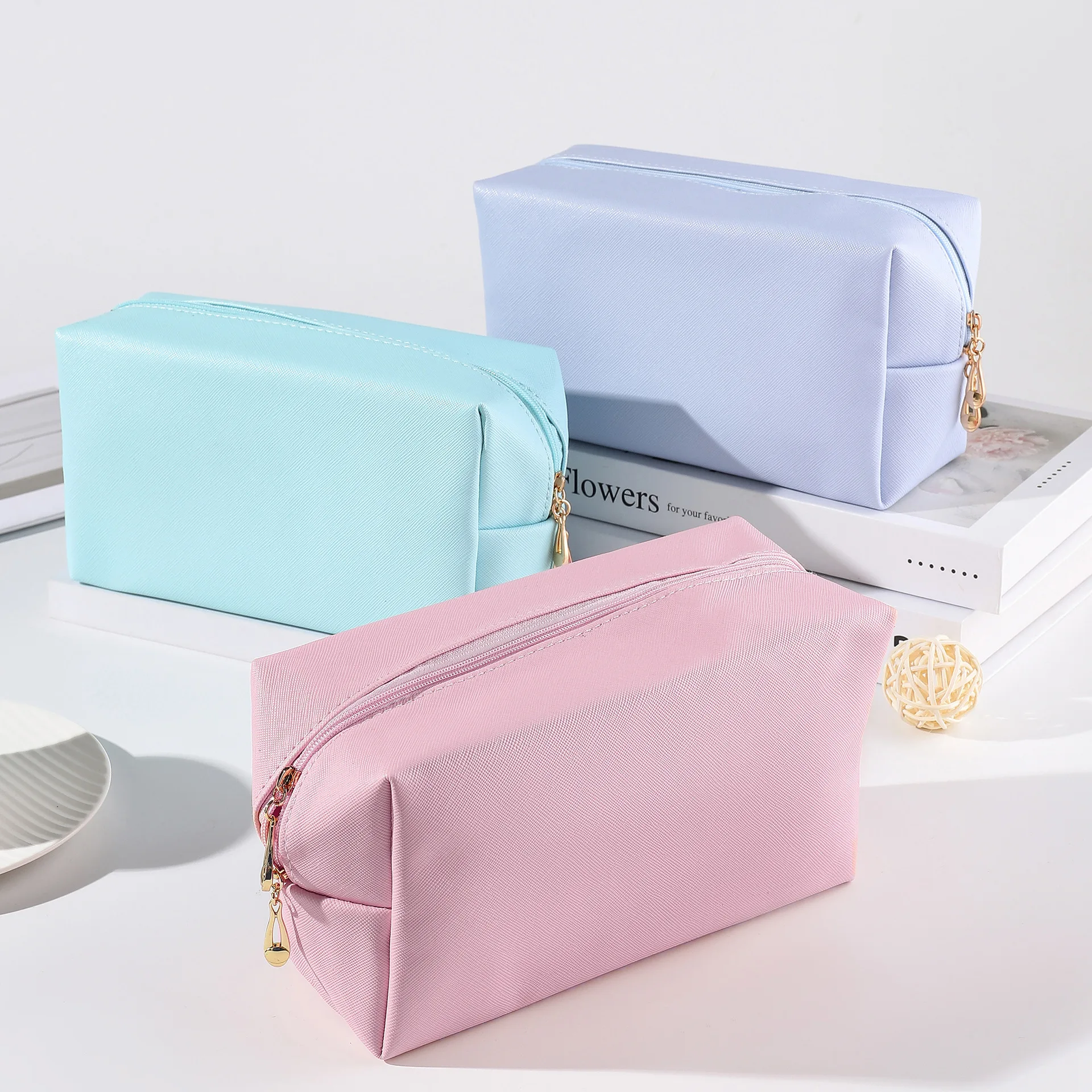 Candy-Color-Cosmetic-Bag-Pu-Leather-Women-Zipper-Makeup-Bags-Beauty ...