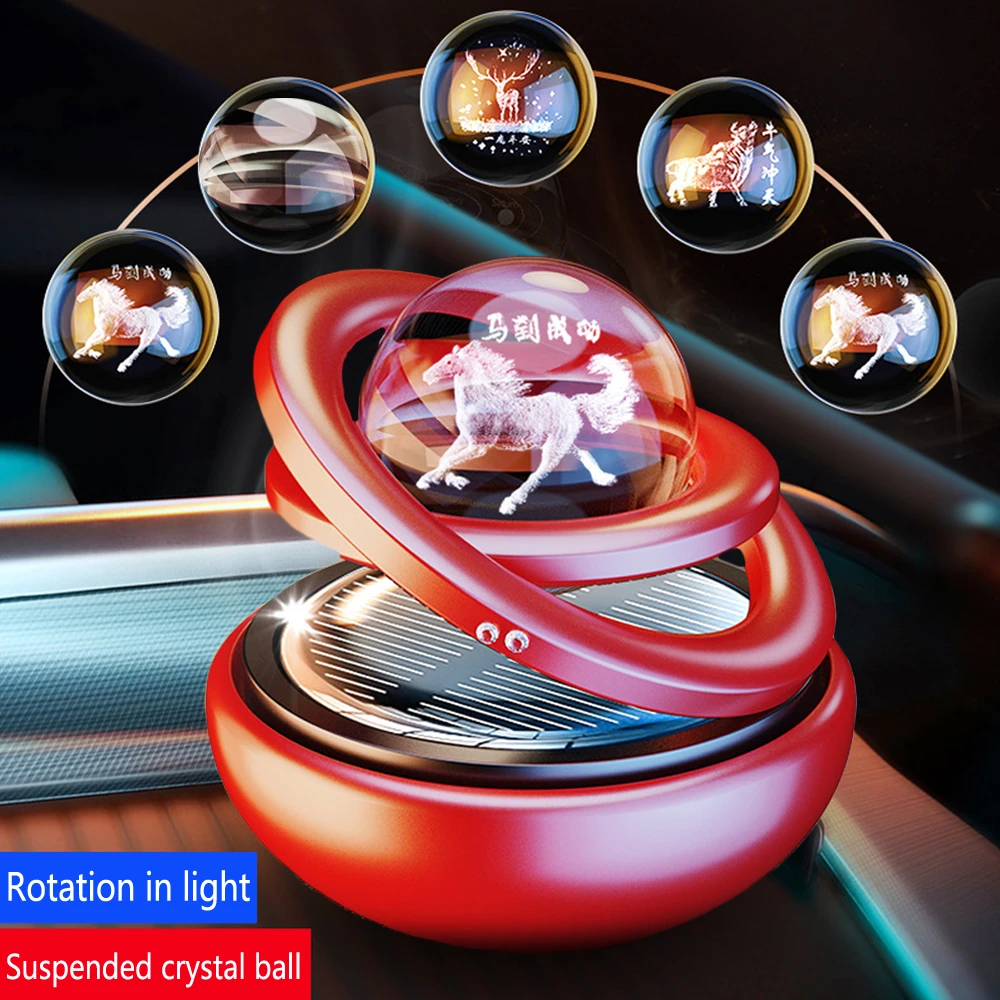 Solar Rotating Car Air Freshener Aroma Decoration Car Interior ...