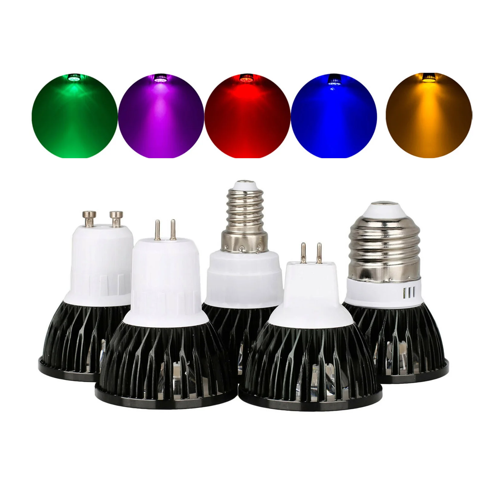 Colorful Dimmable LED Spotlight Bulbs GU10 MR16 E27 E14 B22 15W 12W 9W ...