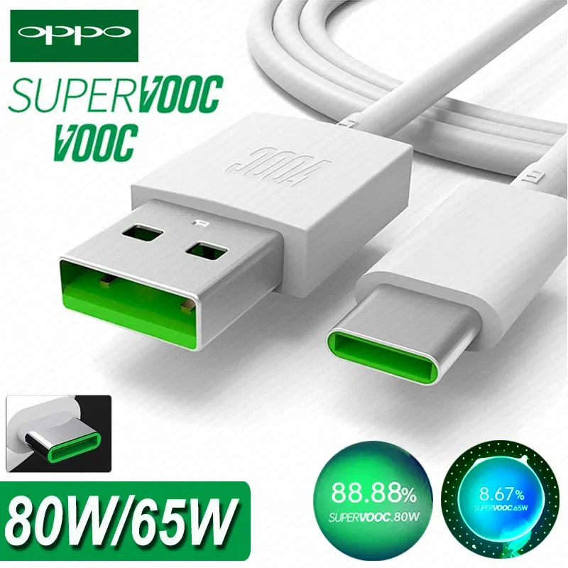 OPPO Cable Supervooc Vooc 80W 65W USB Type C Fast Flash Charger Oppo ...