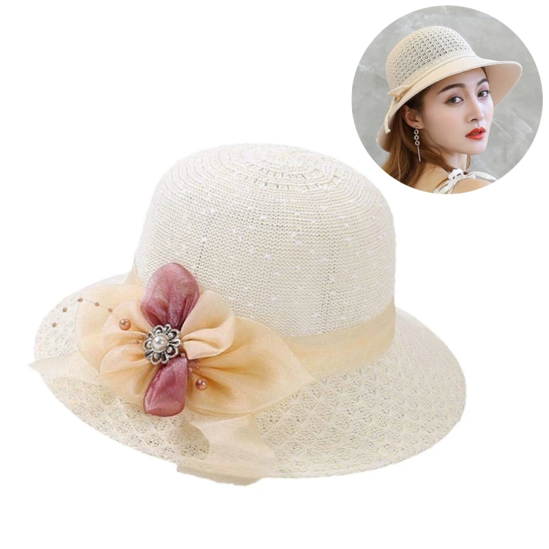 1pc-Summer-Straw-Hat-Faux-Flower-Bowknot-Decorative-Sun-Protection-Sun ...