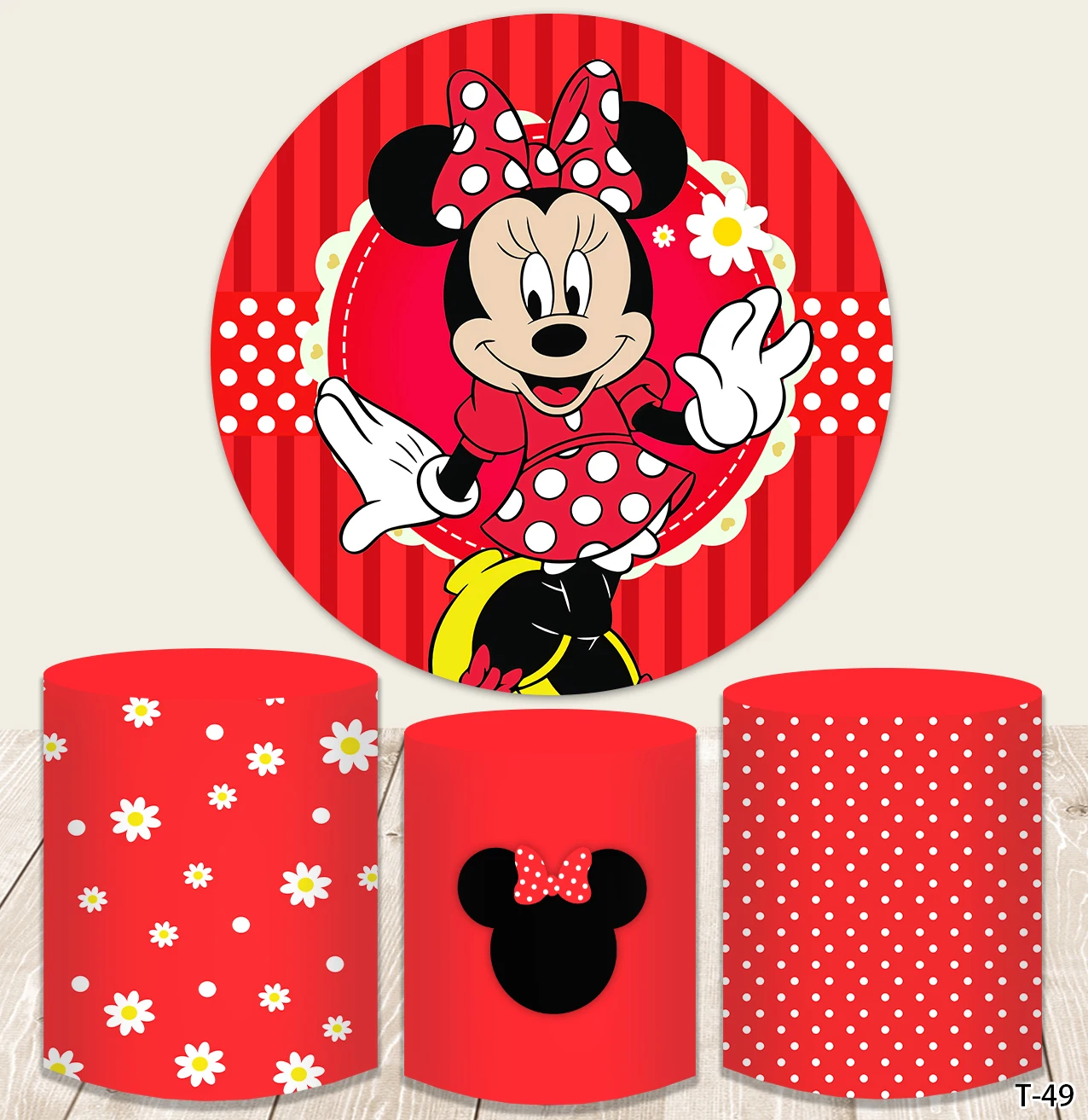 Disney-fondo-redondo-de-Minnie-Mouse-para-ni-os-Decoraci-n-de-cumplea ...