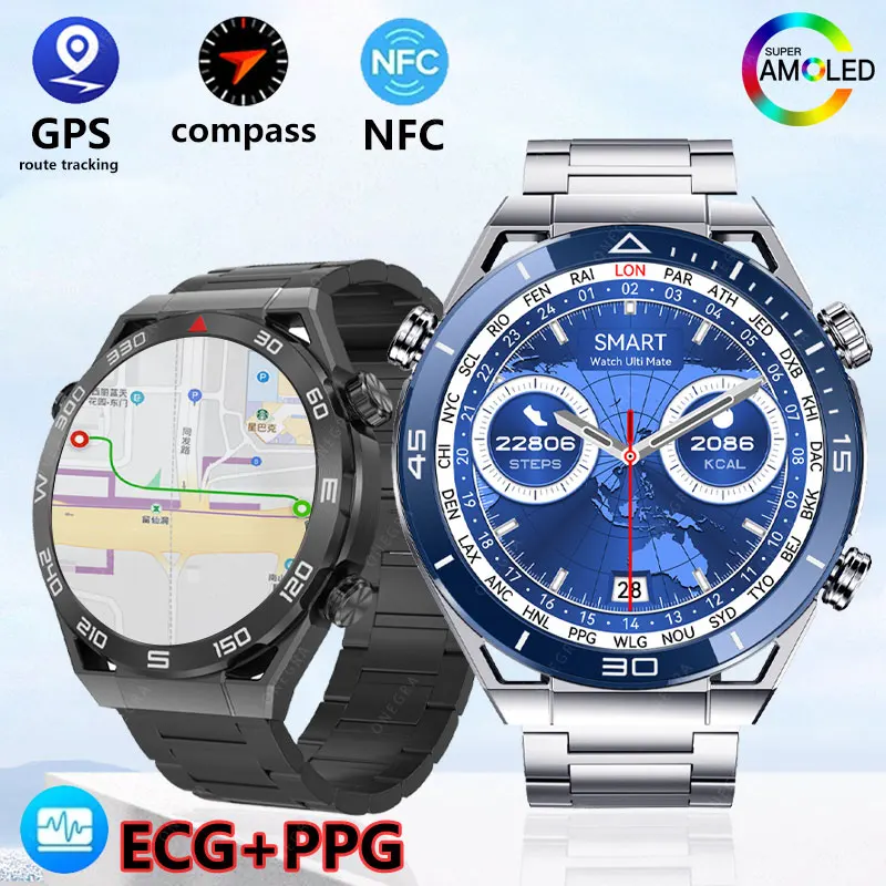 New-NFC-ECG-PPG-Bluetooth-call-1-5-inch-454-454-AMOLED-smart-watch-GPS ...