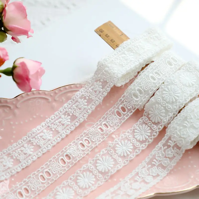 4meters/lot White Gorgeous Beautiful Embroidered Lace Trim Mesh Doll ...