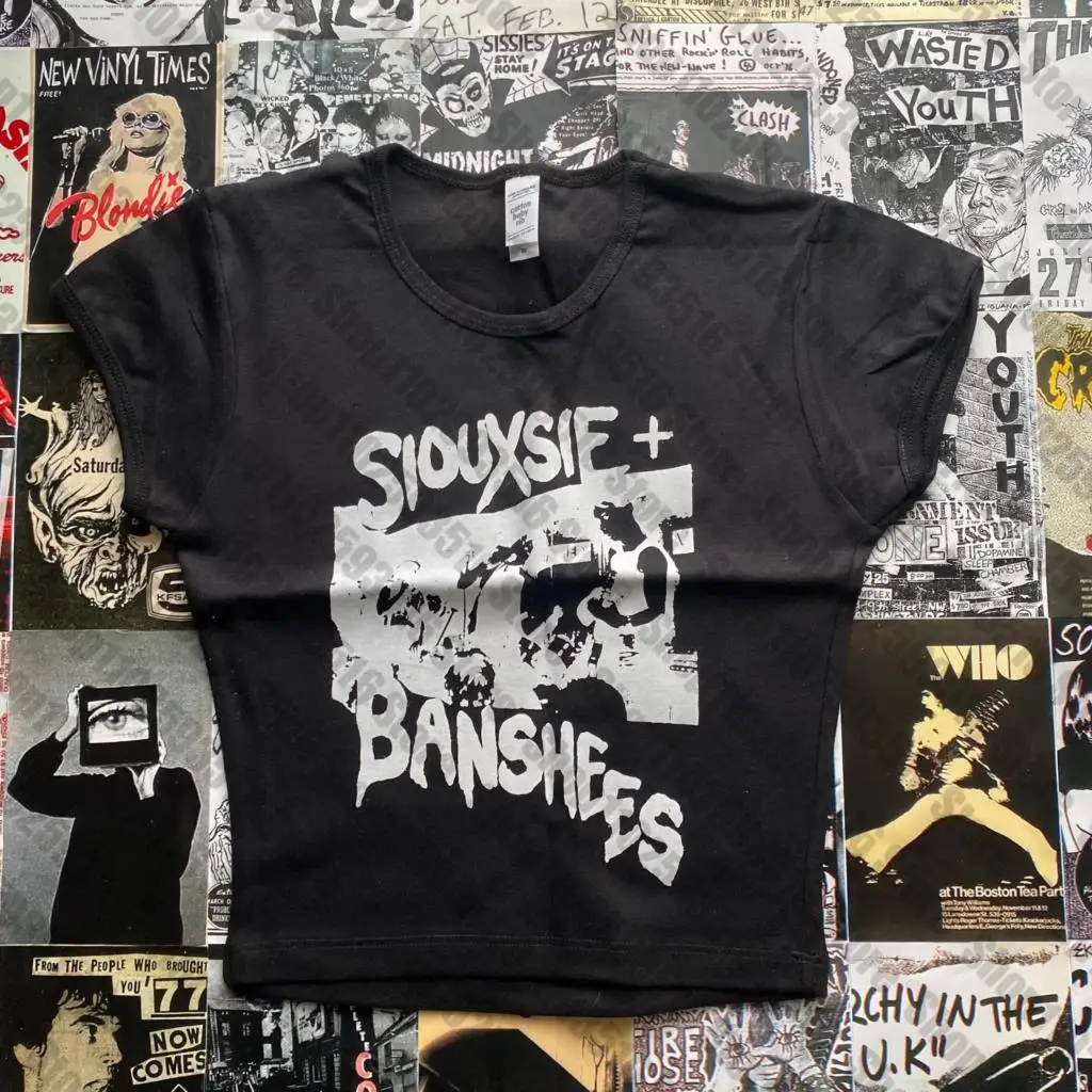 Punk Y2K Baby Tee Short Sleeve Top Gothic Street T-shirt Women's Star ...