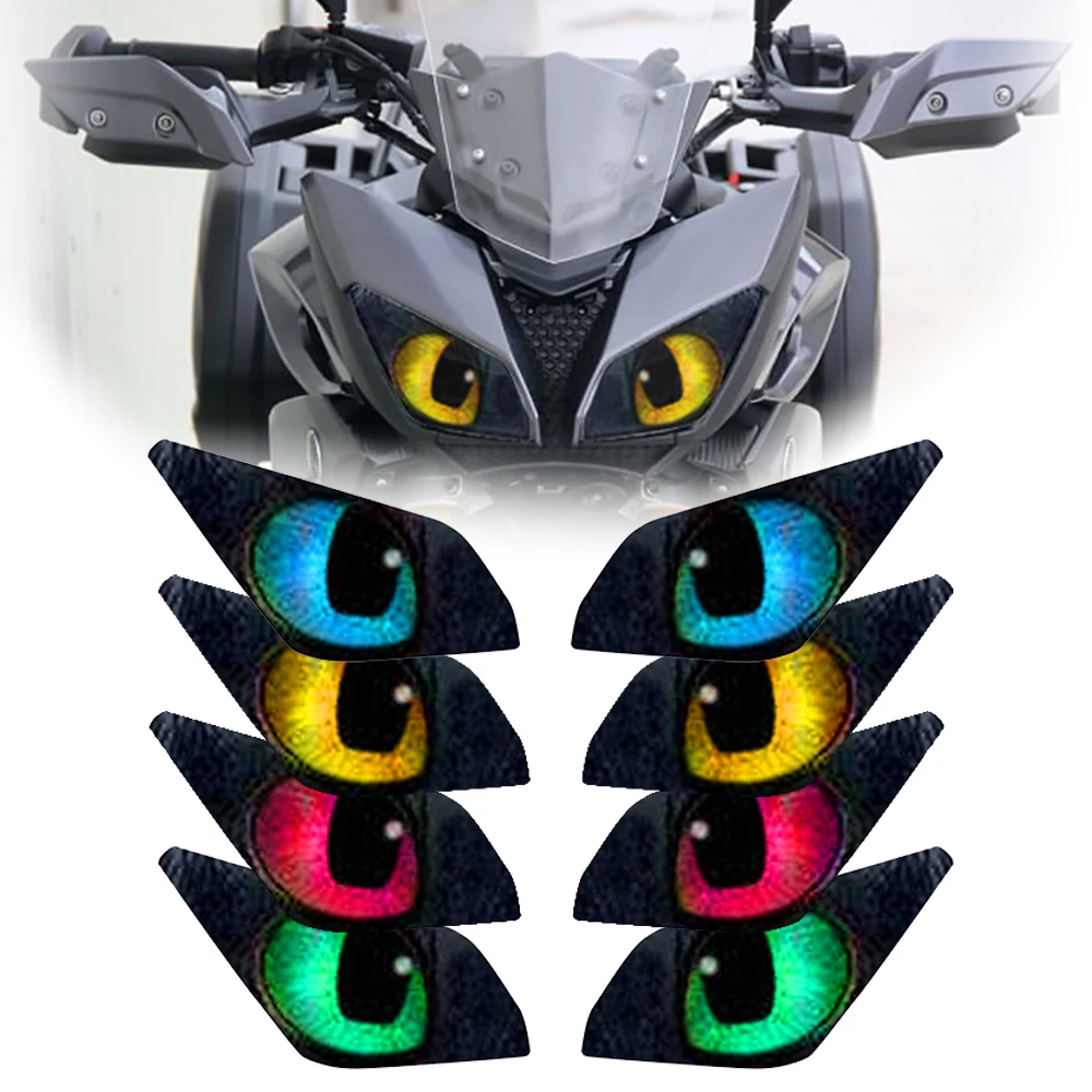 Motorcycle Headlight Sticker Decal Front Fairing Headlamp Eye Guard ...