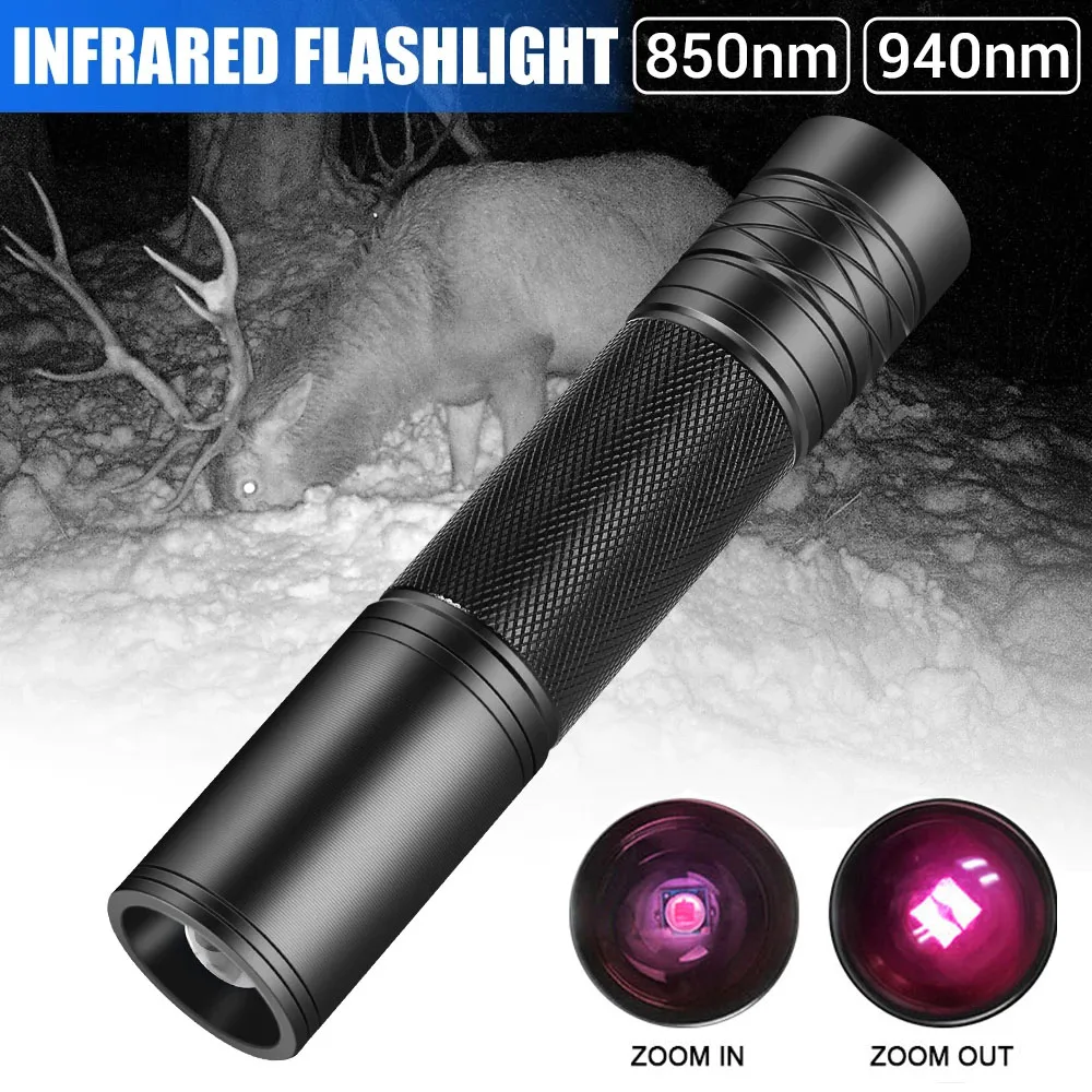 5W-LED-Infrared-Flashlight-850nm-940nm-IR-Torch-Adjustable-Zoomable-Infrared-Illuminator-for ...