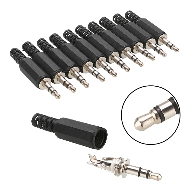 3-5mm-1-8-Male-Plug-Black-Audio-Plug-Dual-Channel-Plug-Headphone-Plug ...