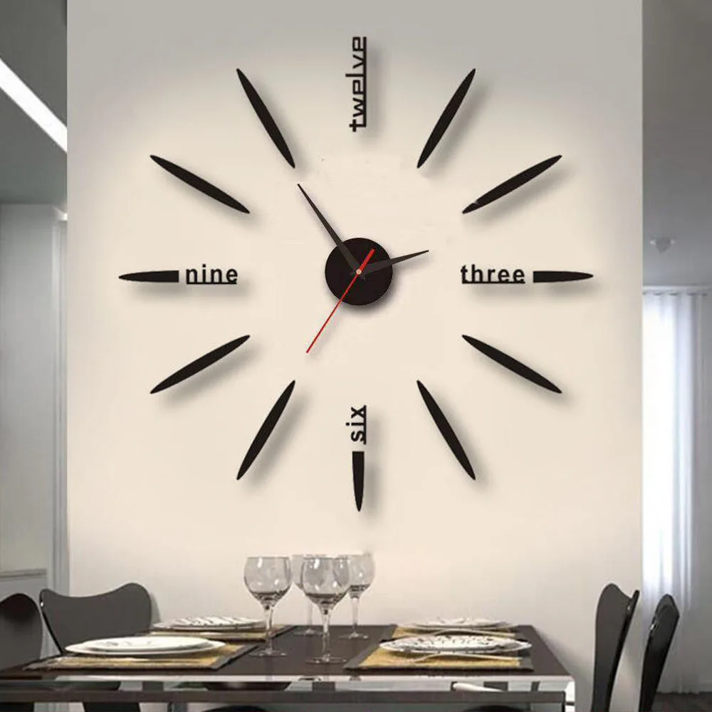 Reloj de pared DIY, espejo acrílico, Relojes de pared, pegatina de moda ...