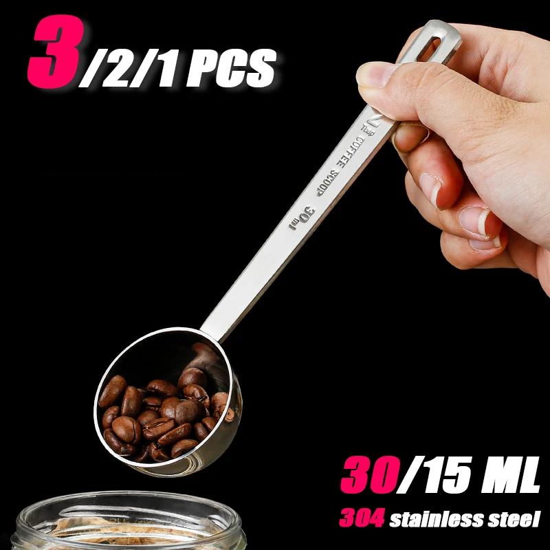 2-3PCS-15-30ML-Stainless-Steel-Coffee-Measuring-Spoon-Long-Handle ...