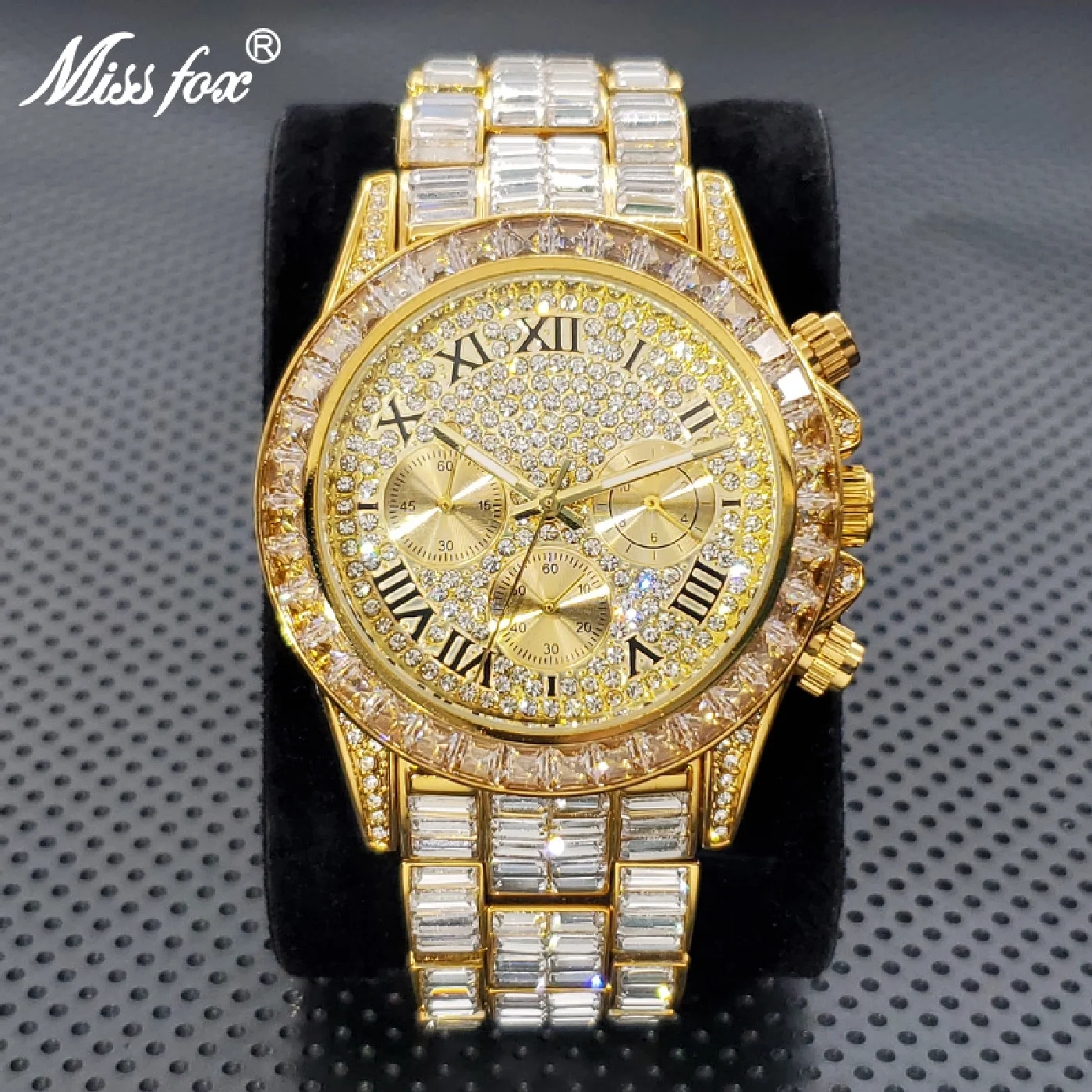 Luxury18K-Gold-Watch-For-Men-Hip-Hop-Rapper-Style-Bling-Chronograph ...