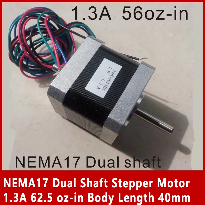 NEMA17-Dual-Shaft-Stepper-Motor-1-3A-62-5-oz-in-Body-Length-40mm-CE ...