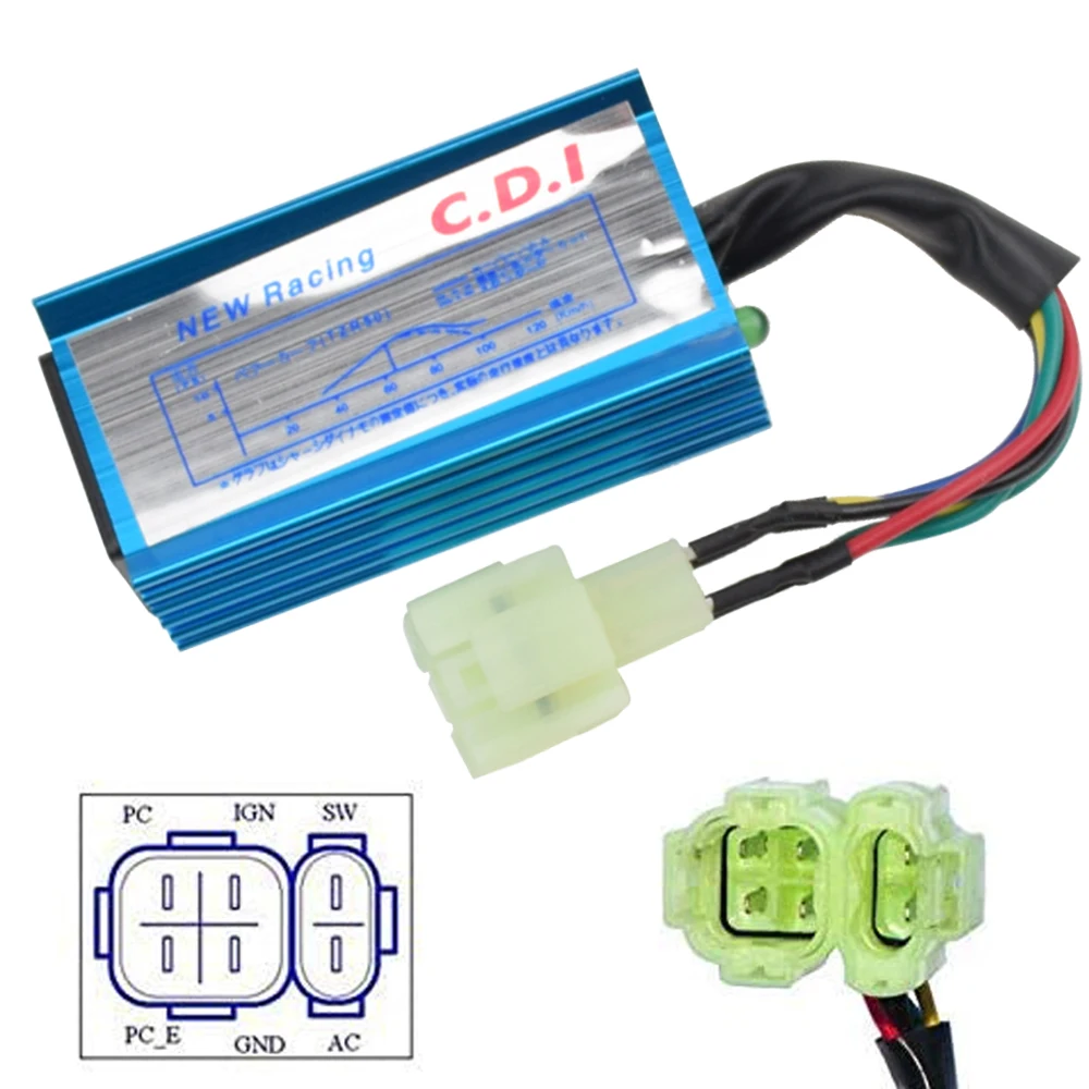 6-Pin-Gy6-CDI-Ignition-Coil-Aluminum-Alloy-Racing-CDI-Box-for ...