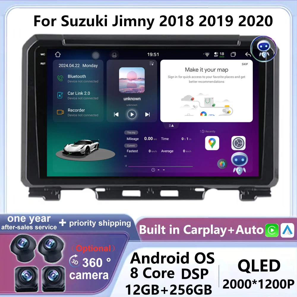 5G-WIFI-DSP-Carplay-Auto-Android-14-For-Suzuki-Jimny-2018-2019-2020-Car ...