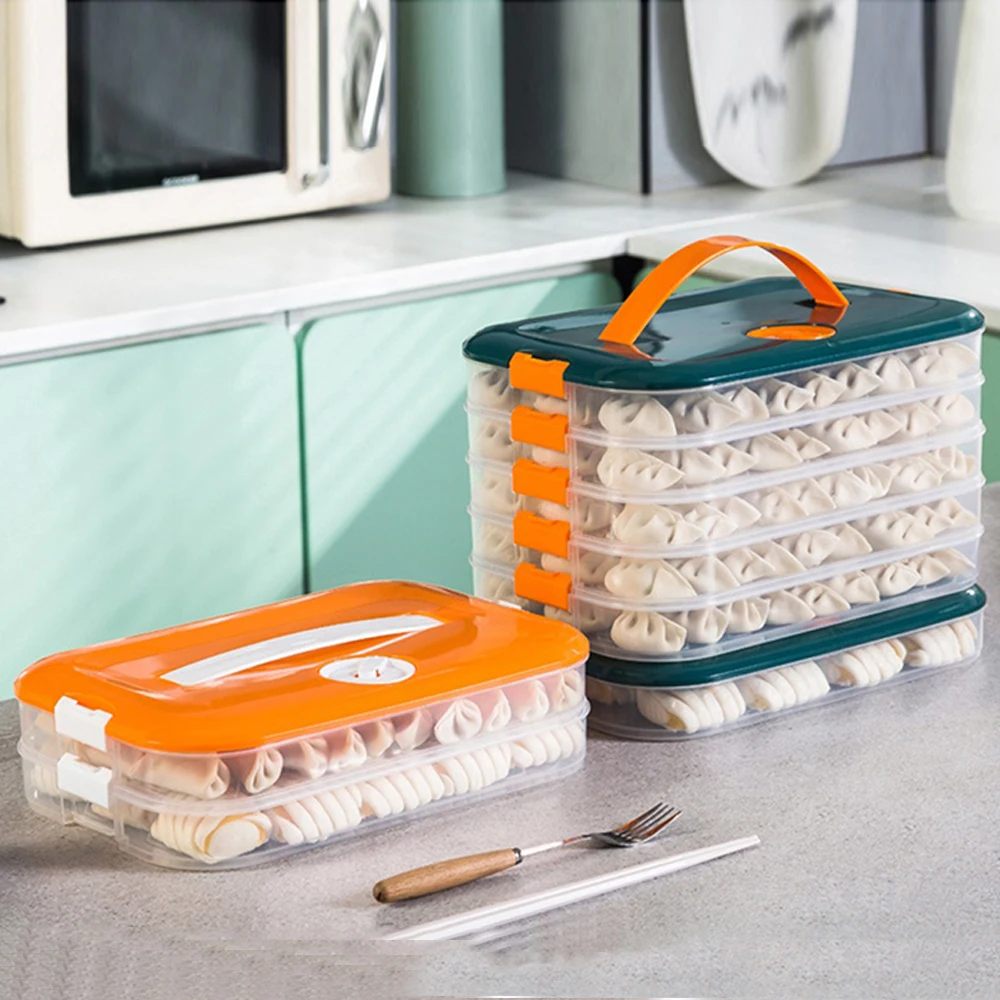 Plastics Dumpling Box Frozen Dumplings Multi layer Frozen Quick frozen Fresh keeping Home ...