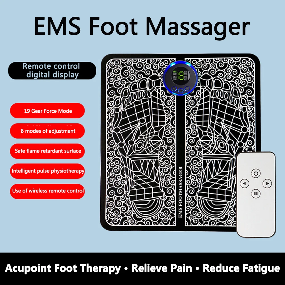 EMS-Electric-Feet-Massage-Foot-Massage-Mat-8-Modes-USB-Rechargeable-Leg ...