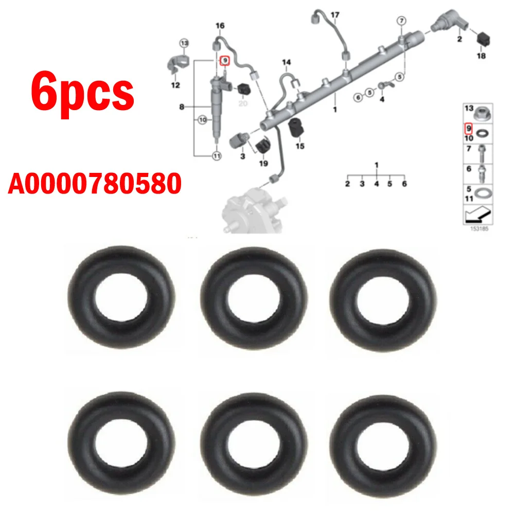 6-Pcs-set-Diesel-Injector-Leak-Off-Pipe-Seal-O-Ring-For-Mercedes-Benz ...