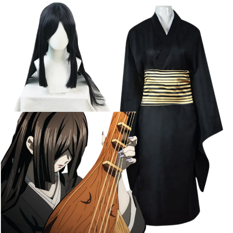 Anime-Demon-Slayer-Nakime-Cosplay-Full-Set-Kimono-Belt-for-Neutral ...