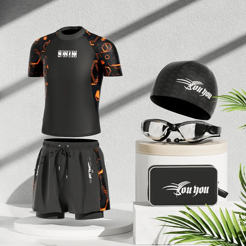 Men-Quick-Dry-Swim-Top-Trunks-UPF50-Sun-Protection-Beach-Wear-Rash ...