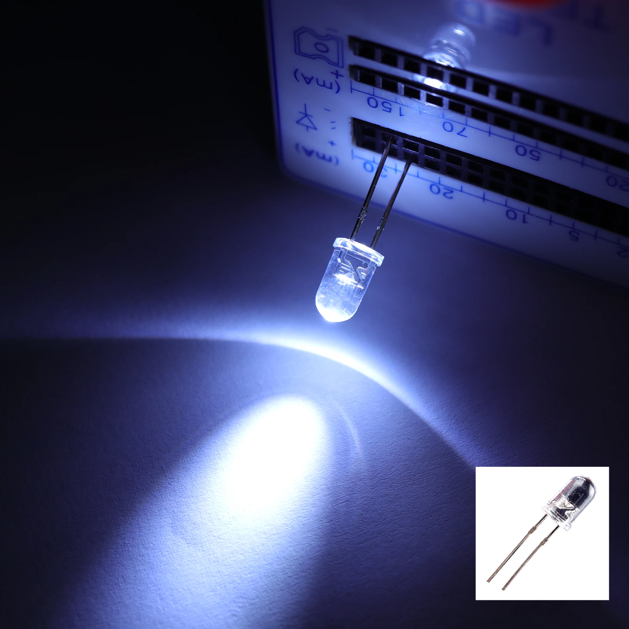 100Pcs-bag-high-brightness-LED-white-light-diode-3mm-round-transparent ...