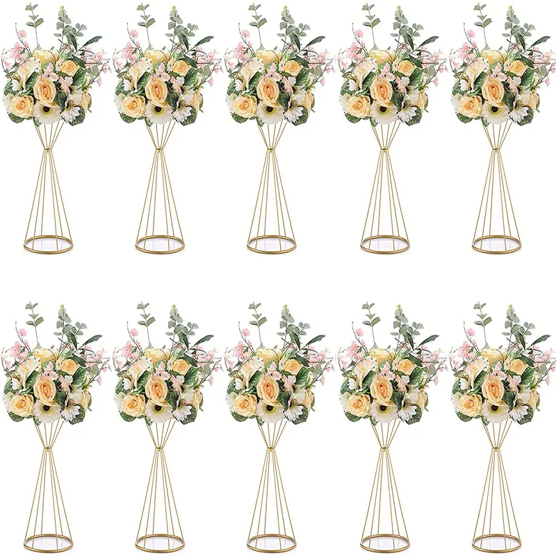Vases-Gold-White-Flower-Stand-70CM-50CM-Metal-Road-Lead-Wedding ...