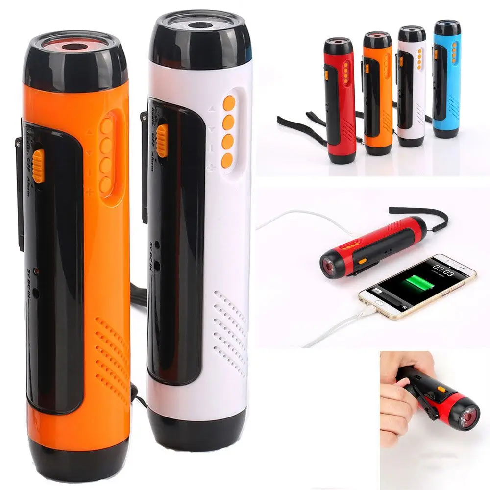 Outdoor Multicolor Fm Usb Rechargeable Hand Crank Radio Push Button Fm ...