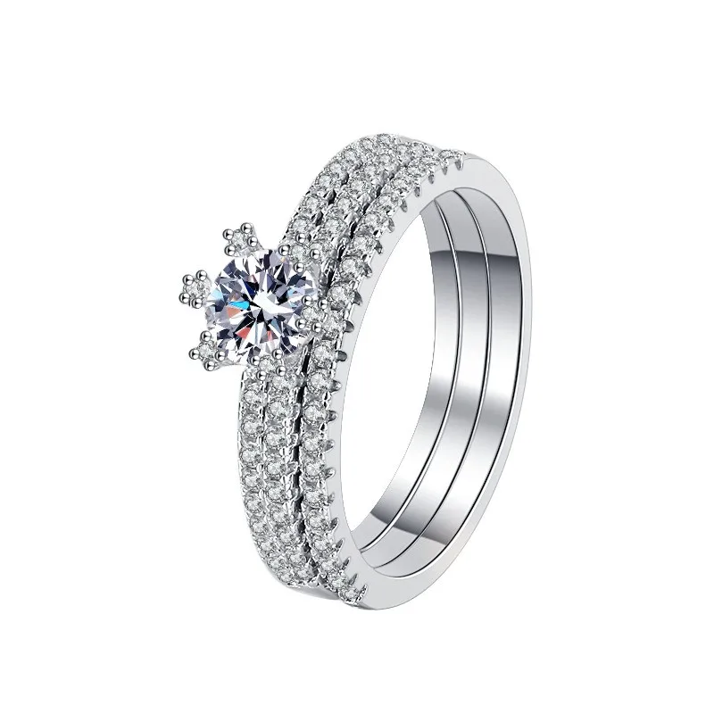 JZ0065-Lefei-Fashion-Trendy-Luxury-Color-D-1ct-Classic-Moissanite-3-Set ...