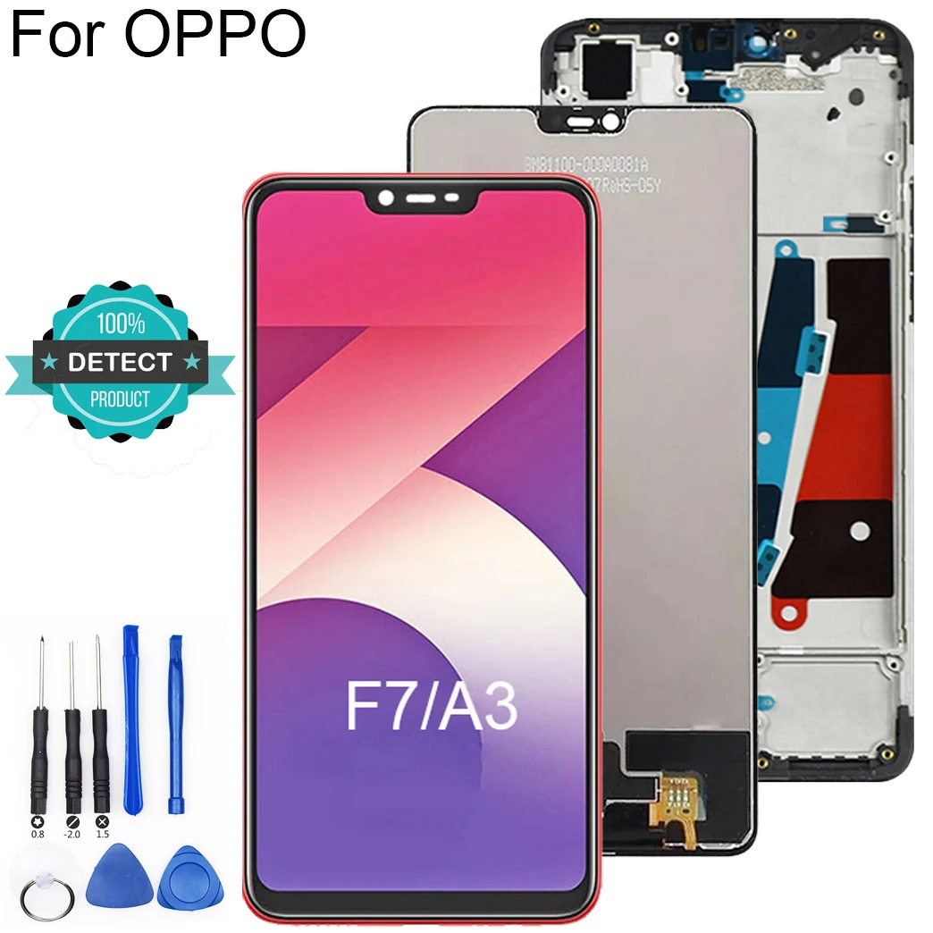 Original Display For OPPO A3 F7 LCD With Frame 6.23" OPPO F7 CPH1819 ...
