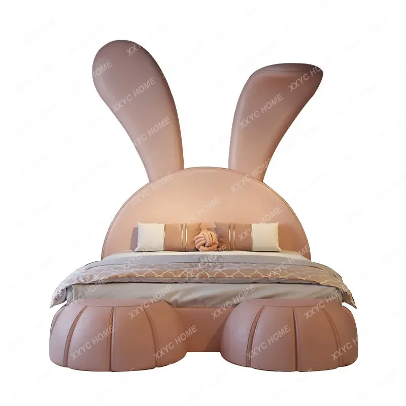 Bed-animal-Ears-Rabbit-Bed-Cartoon-Soft-Bag-Leather-Bed-king-bed-frame ...