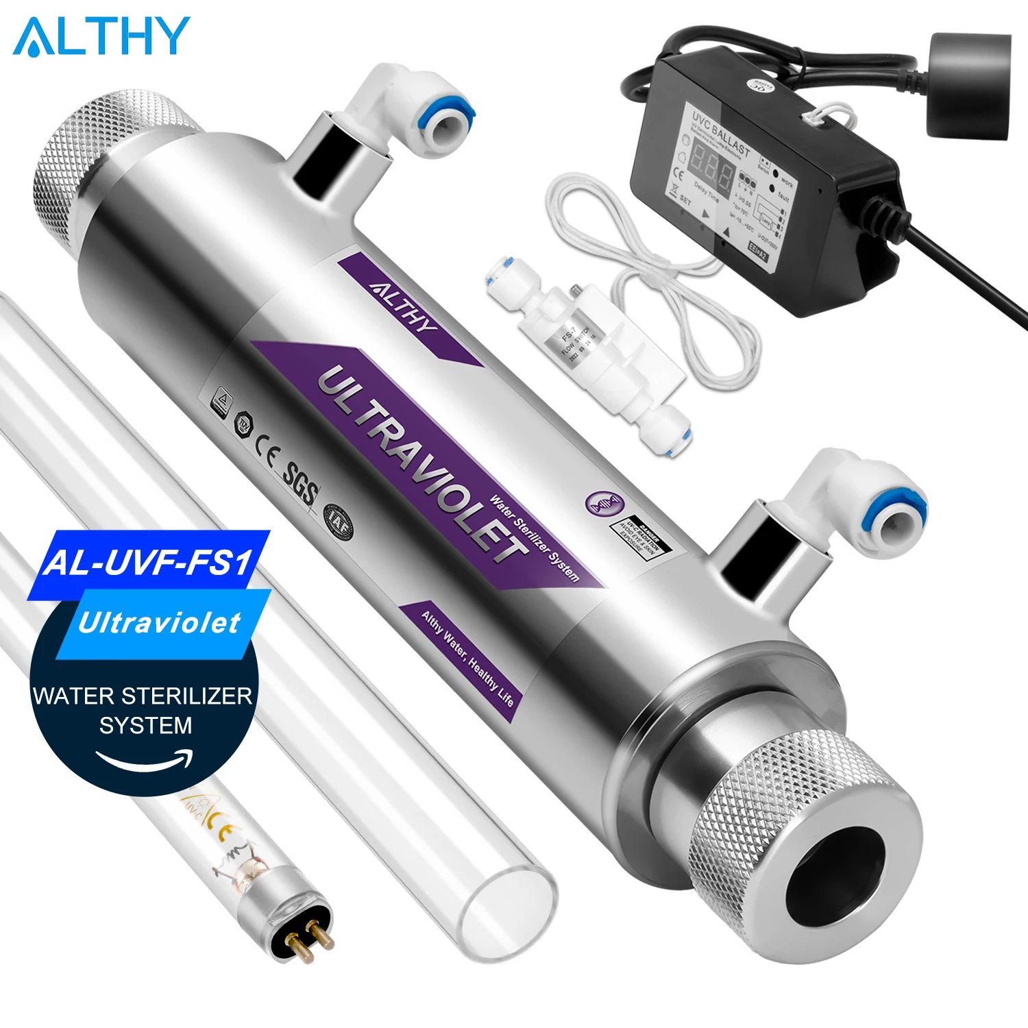 ALTHY purificador de agua con luz ultravioleta UV, sistema ...