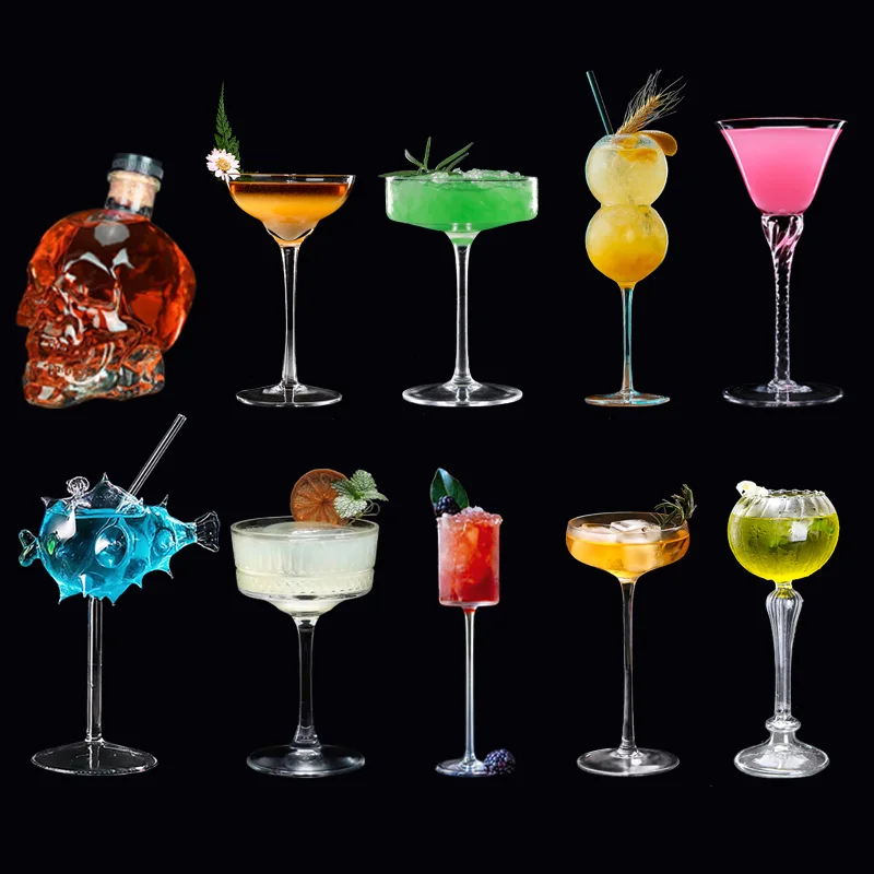 Multiple Styles Cocktail Glass Lead Free Crystal Martini Cup Margarita ...