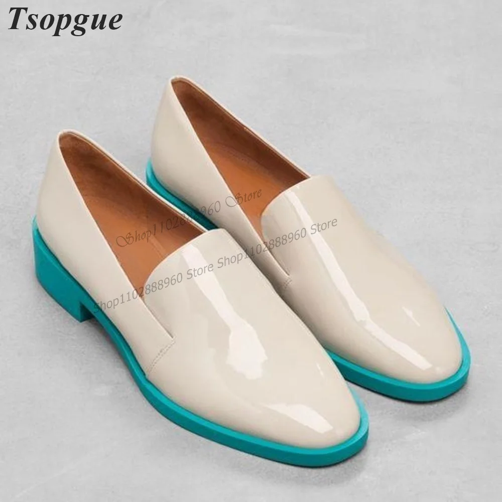 Simple-Style-Beige-Patent-Leather-Men-s-Pumps-Shoes-For-Men-Slip-On ...